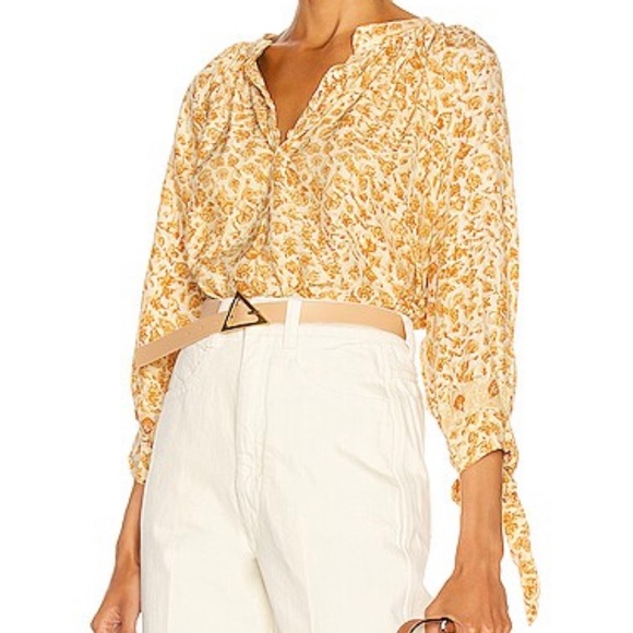 Natalie Martin | Tops | Natalie Martin Womens M Yellow Gold Floral ...